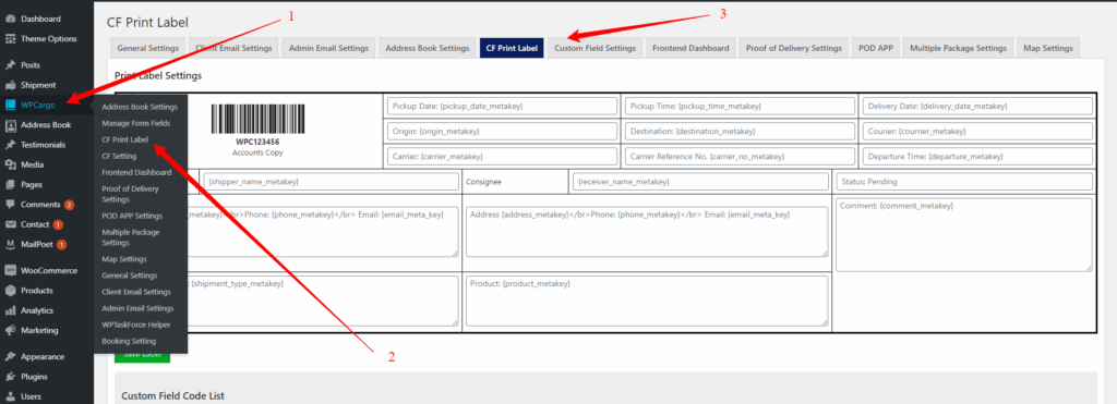 How Can I Customize My Waybill Data Using The Custom Fields I Have Added Wpcargo Track