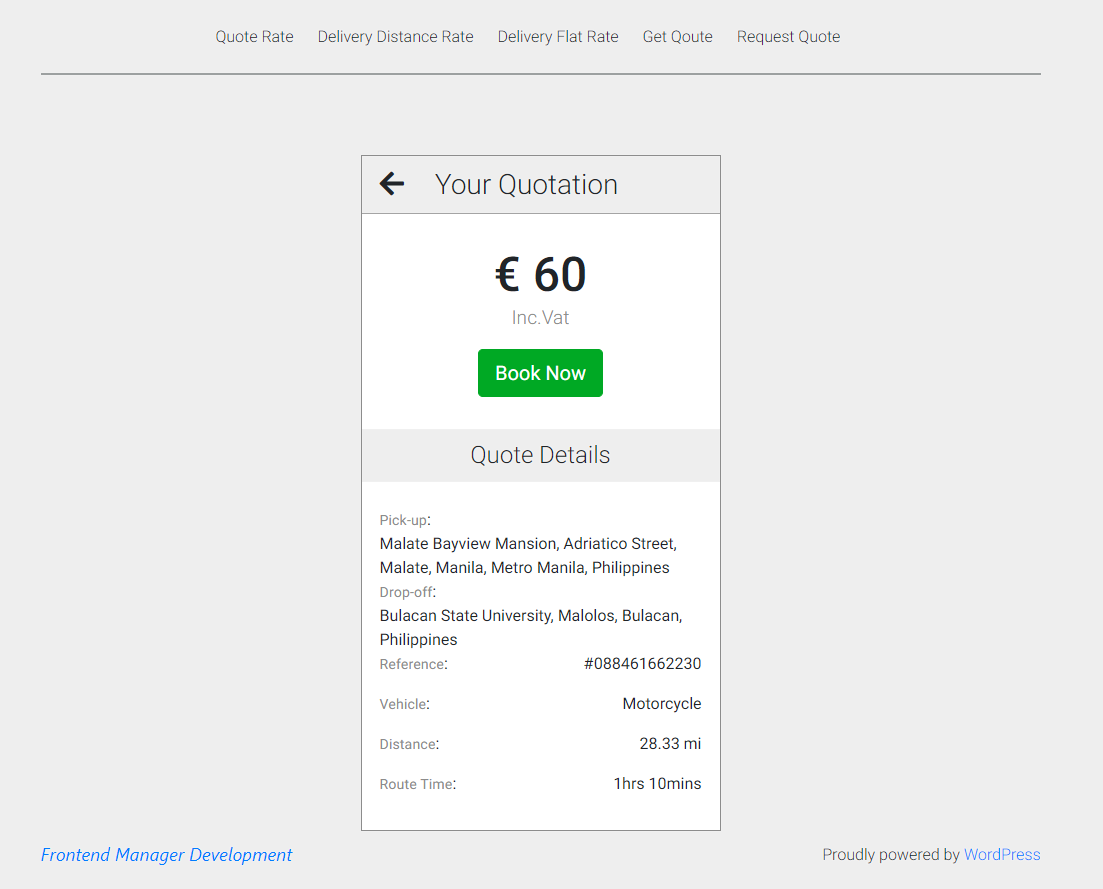 How to set up Quote page in Vehicle Rate addon - WPCargo